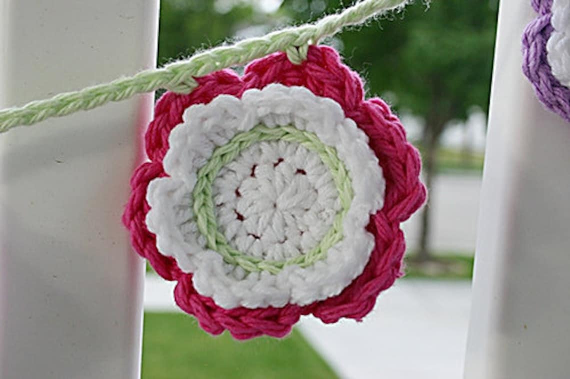 Crochet Pattern, Summer Flower Bunting, Wall Hanging - Etsy