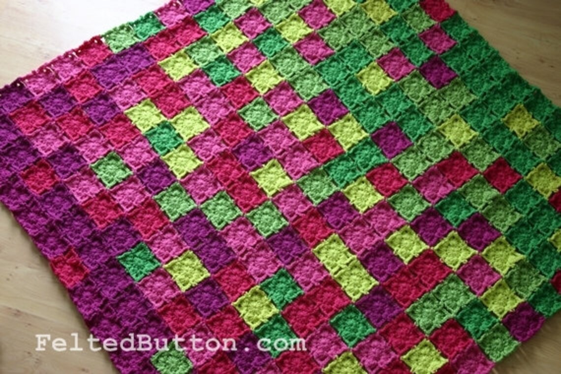 Colorful Crochet Blanket Pattern, Flying Colors - Etsy