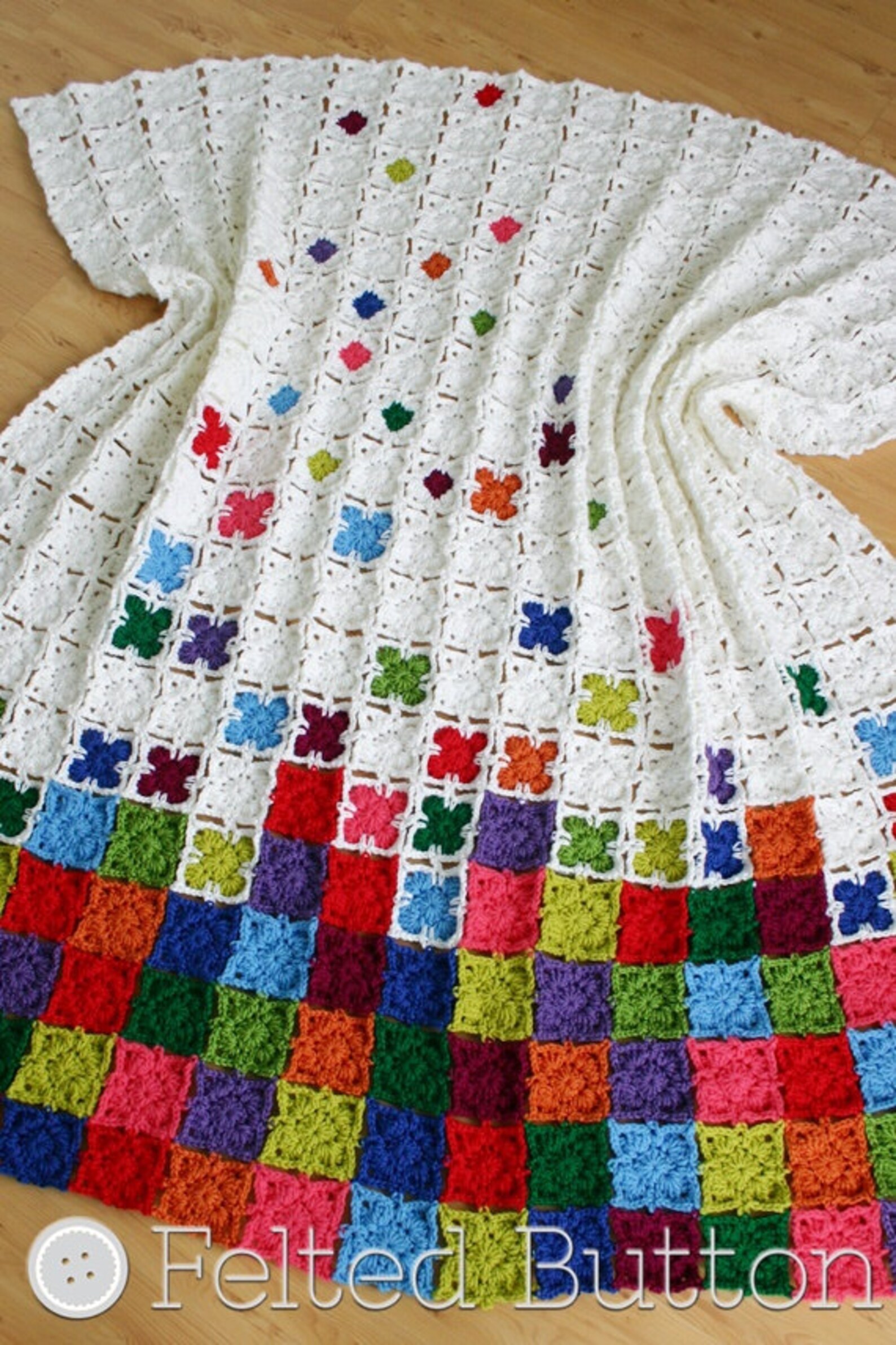 Crochet Pattern, Rainbow Sprinkles Blanket, Afghan, Throw - Etsy