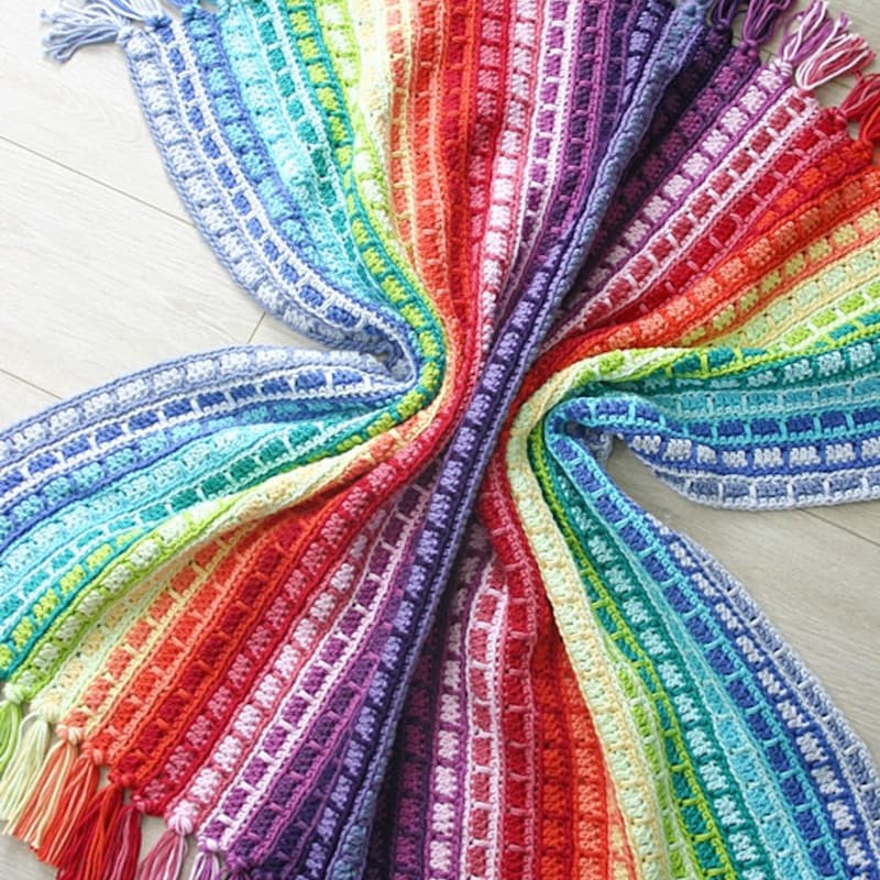 Afghan of Many Colors Pattern - Etsy