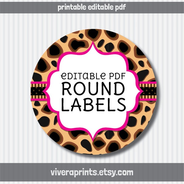 Instant Download Editable PDF Printable Zebra Label / Sticker / Tent ...