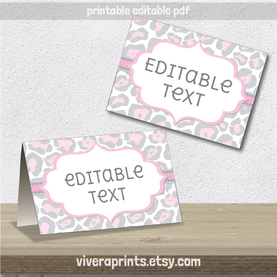 Instant Download - Editable PDF Printable - Leopard Label / Sticker ...
