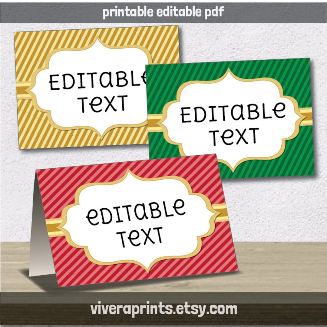 Instant Download - Editable PDF Printable - Christmas / Xmas Label ...
