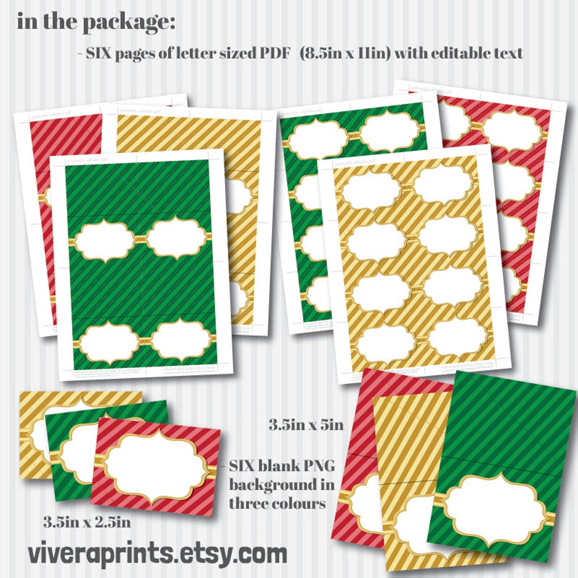 Instant Download - Editable PDF Printable - Christmas / Xmas Label ...