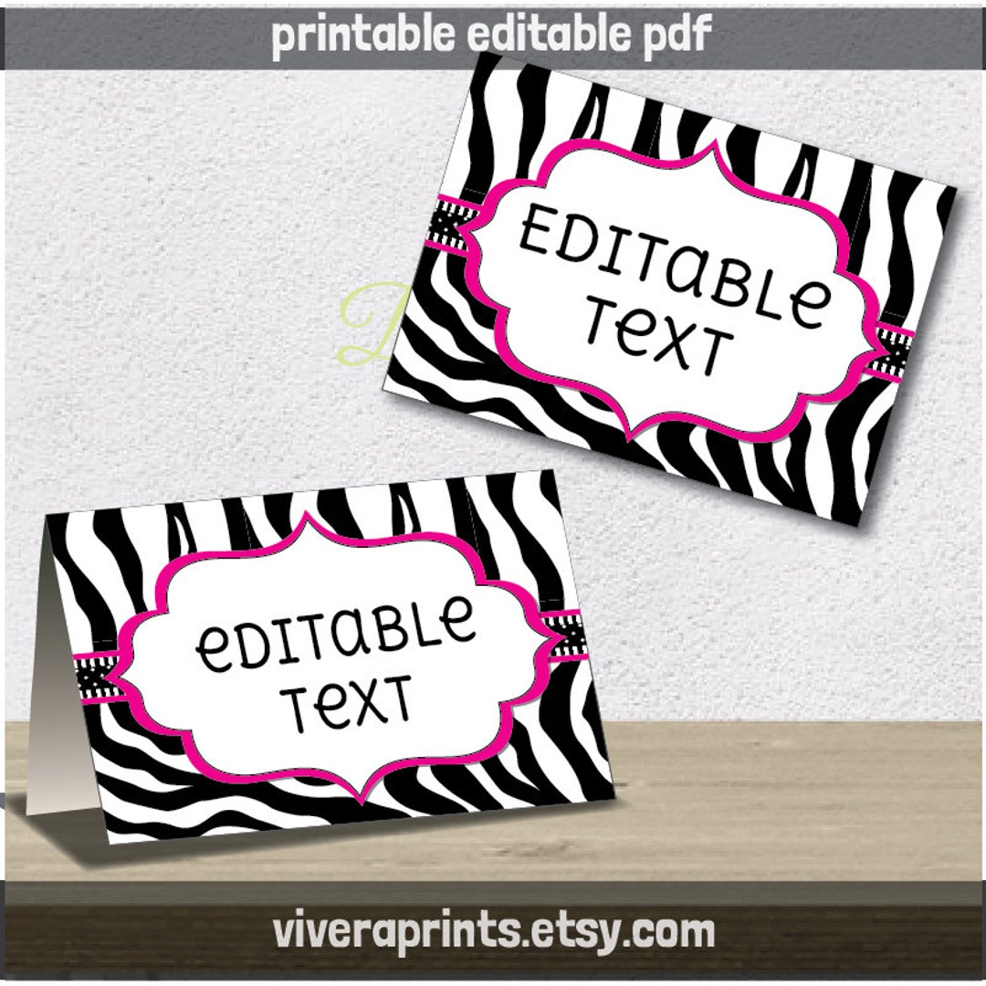 Instant Download - Editable PDF Printable - Zebra Label / Sticker ...