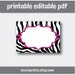 Editable PDF Printable - Zebra Label / Sticker / Tent Card / Tags ...
