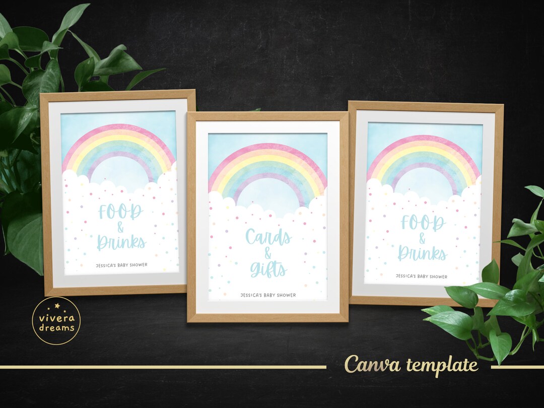 Pretty Pastel Rainbow Signs - DIY Template - Printed 4in X 6in ...