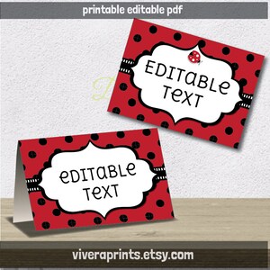Instant Download - Editable PDF Printable - Ladybug / Ladybird Label ...