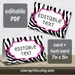 Editable PDF Printable - Zebra Label / Sticker / Tent Card / Tags ...