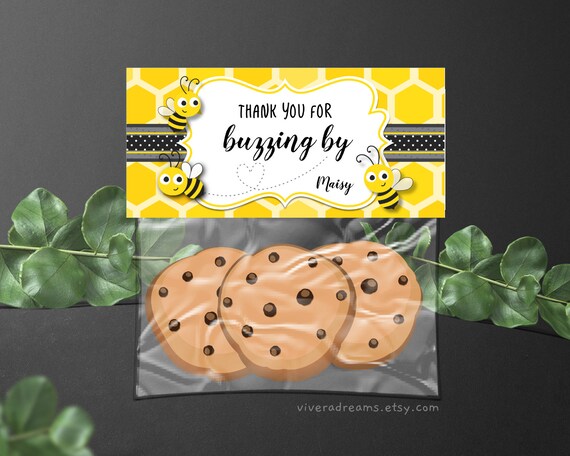 Cute Bee Treat Bag Topper Instant Editable Download - Etsy