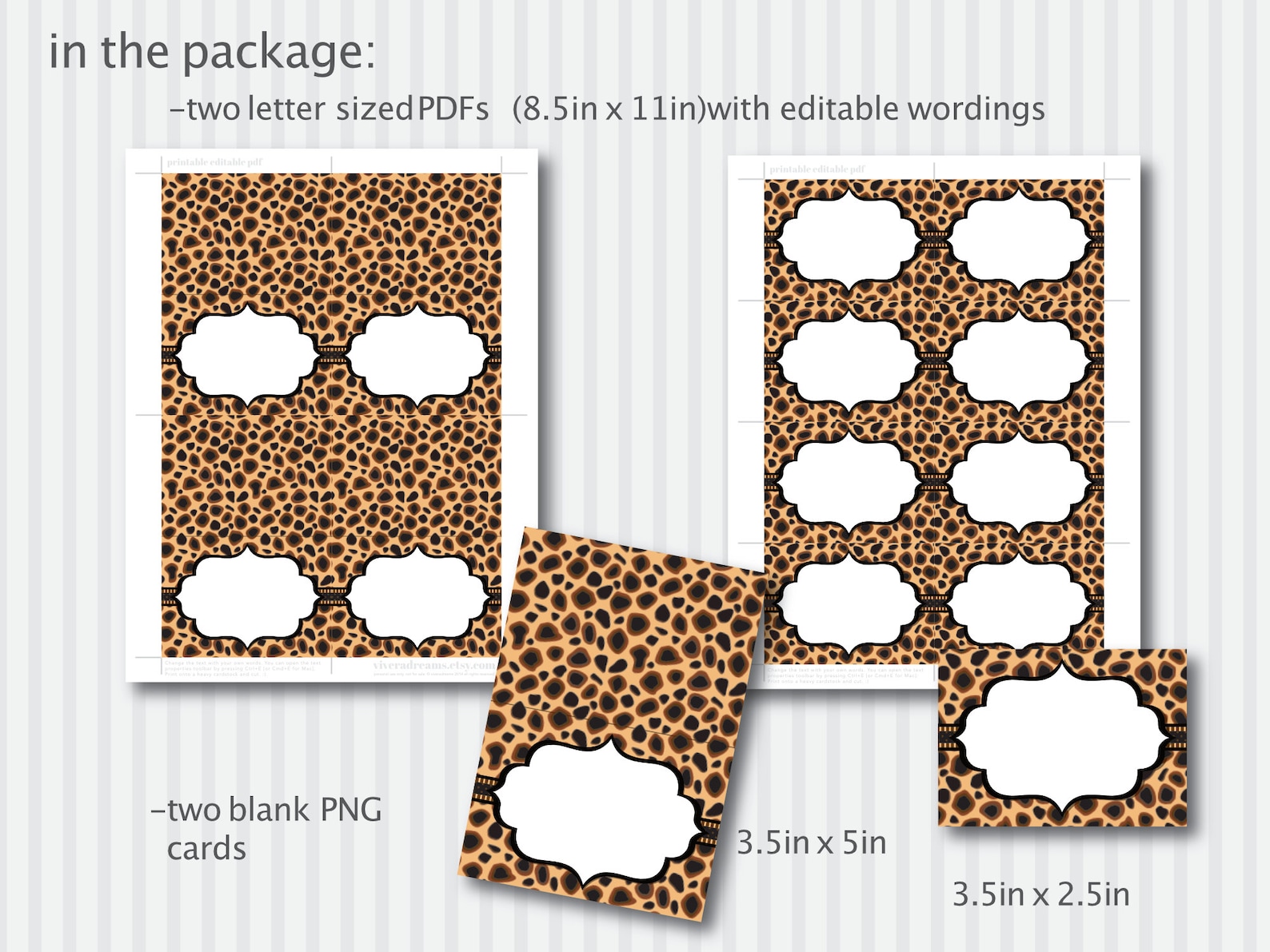 Instant Download - Editable PDF Printable - Cheetah Label / Sticker ...