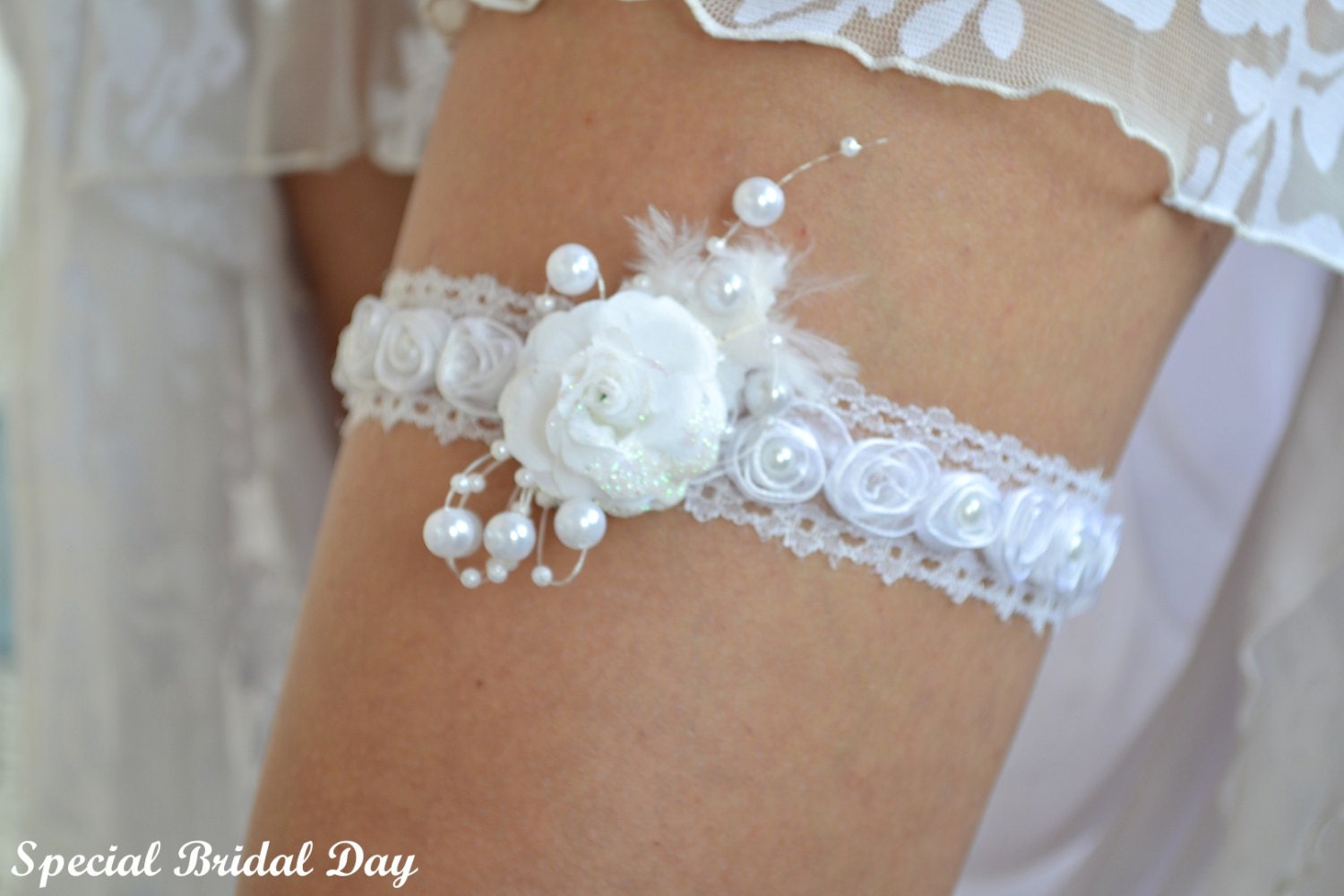 Wedding Garter Belt Set White Lace Garter Bridal Lace Garter | Etsy