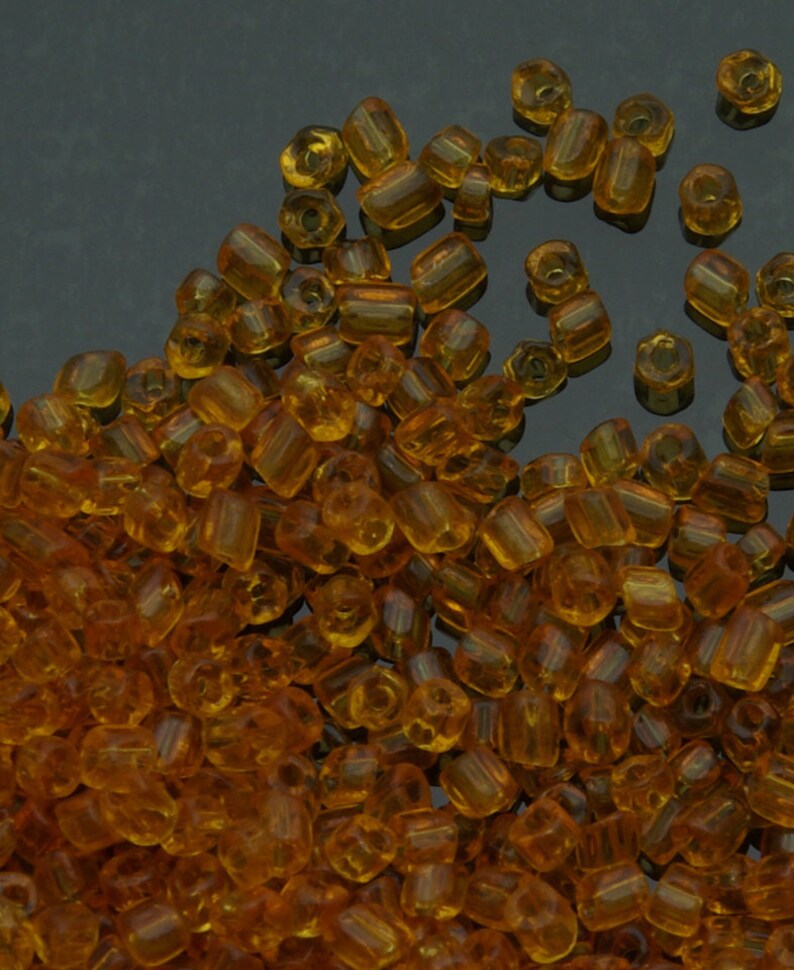 Vintage Venetian Hexagonal Translucent Topaz Beads 10g - Etsy