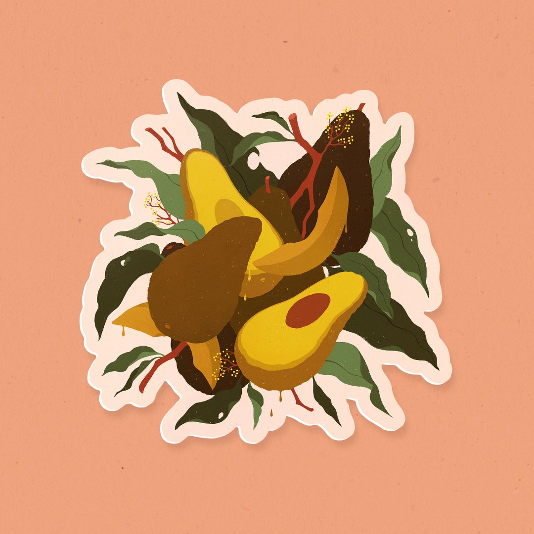 Avocado Waterproof Vinyl Sticker - Etsy