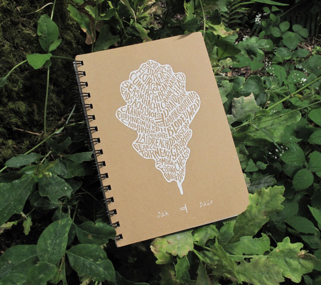 Irish Oak Leaf Notebook White and Brown Recycled Paper - Etsy