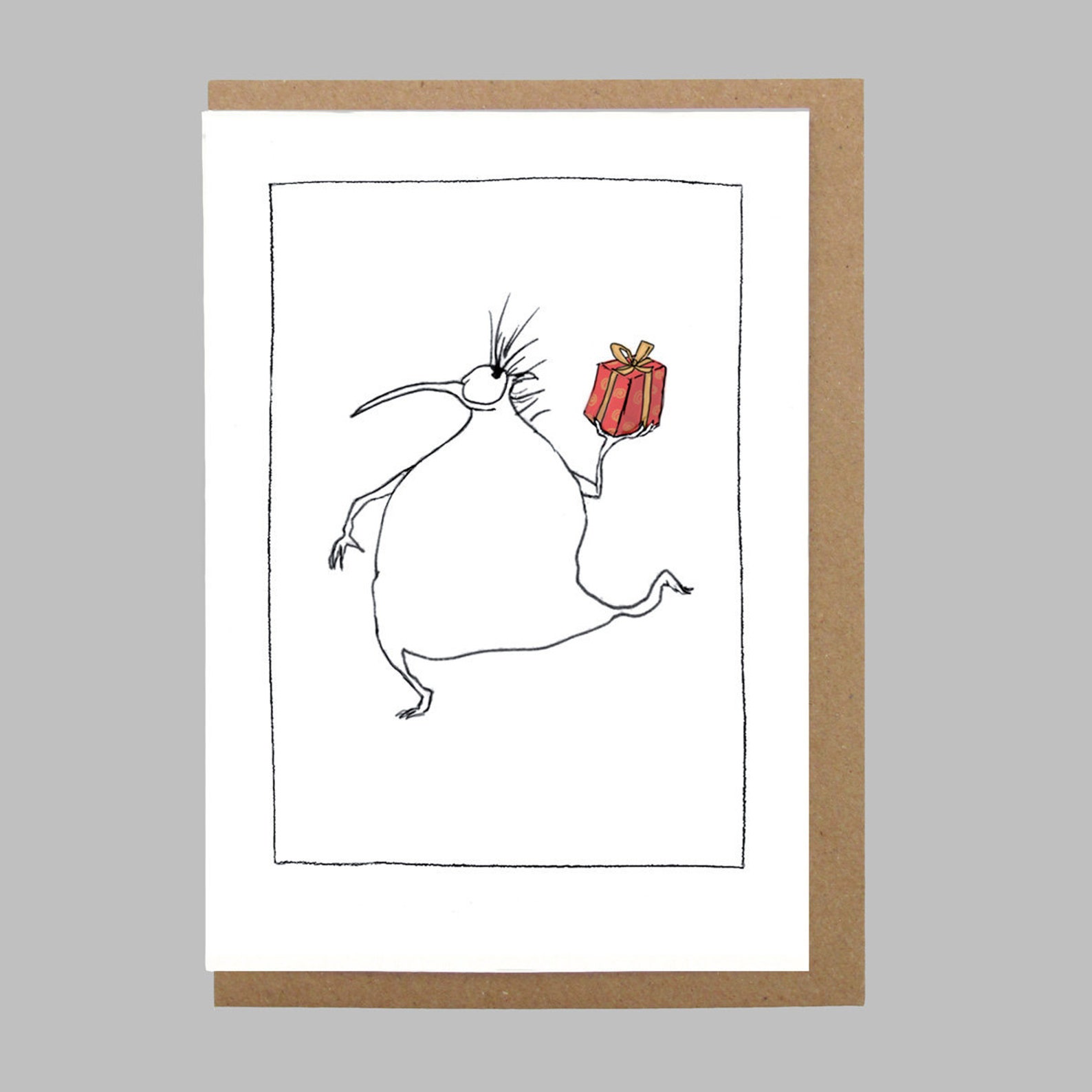 Bird Holding Present Happy Birthday Greeting Card - Etsy Ireland