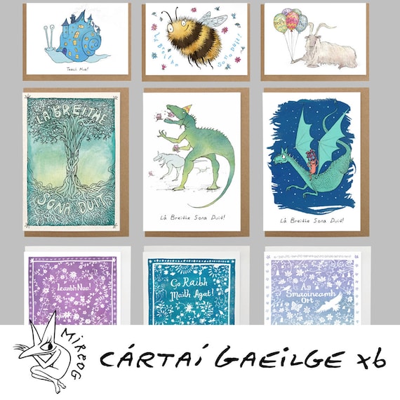 Set of 6 Irish Language Cards Cártaí Gaeilge Choose Any 6 | Etsy