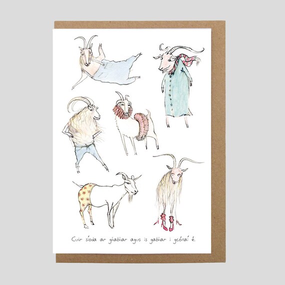 Silk on a Goat Irish Language Proverb Greeting Card | Etsy