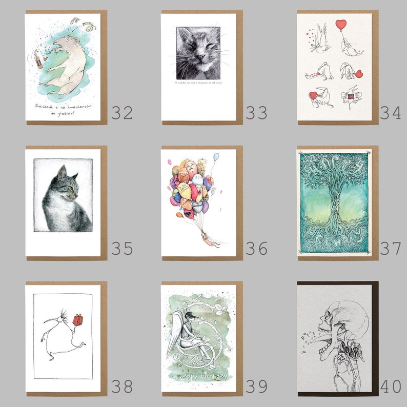 Set of 12 Irish Language Cards Cártaí Gaeilge Choose Any 12 - Etsy