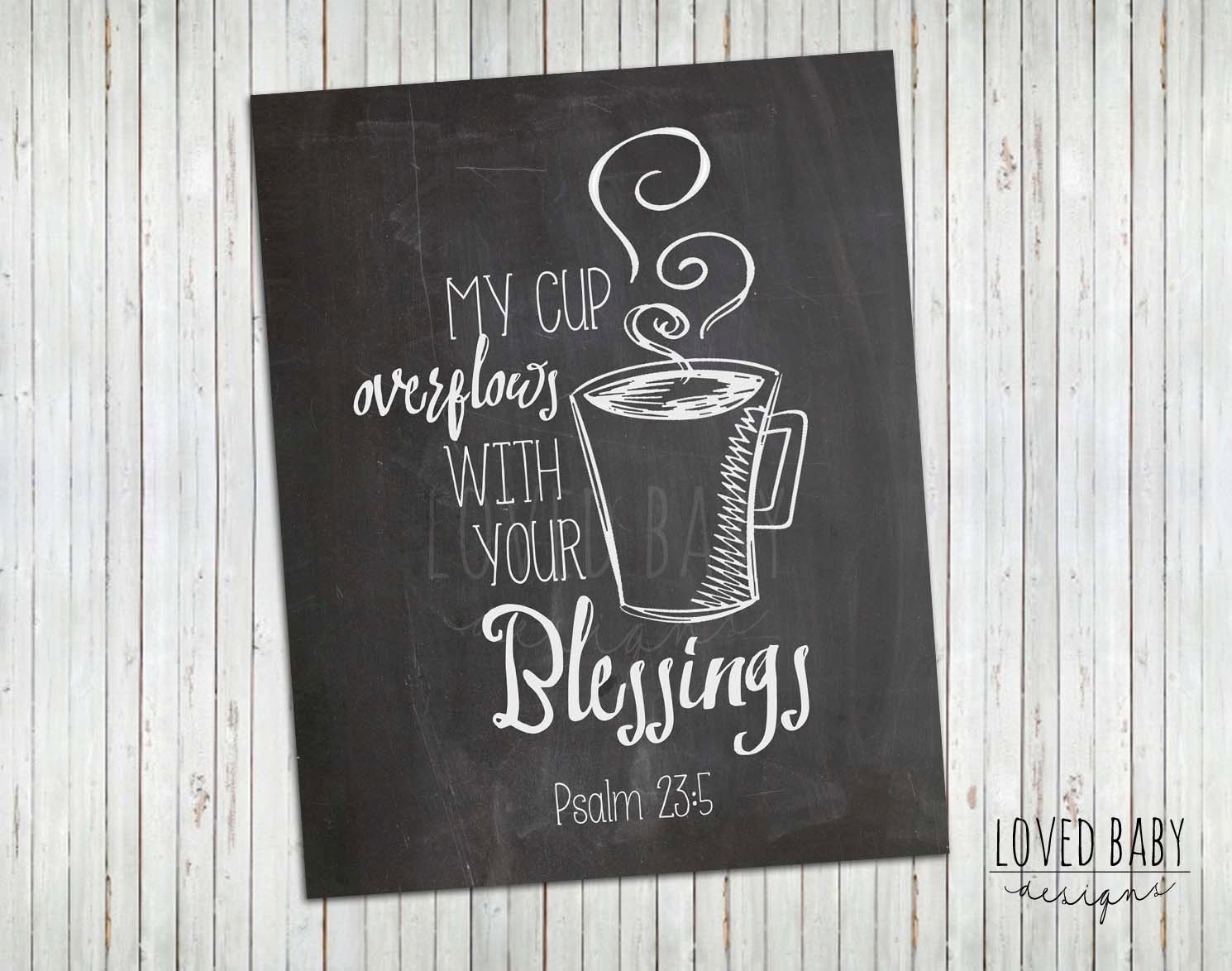 My Cup Overflows With Your Blessings, Psalm 23, Coffee Bar INSTANT ...