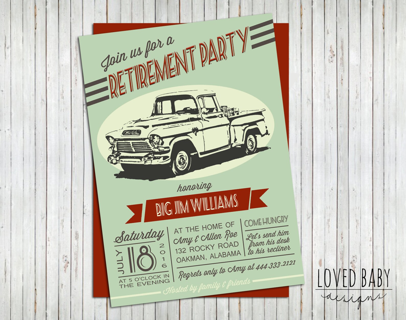 Vintage Truck Invitation Retirement Party Invitation | Etsy