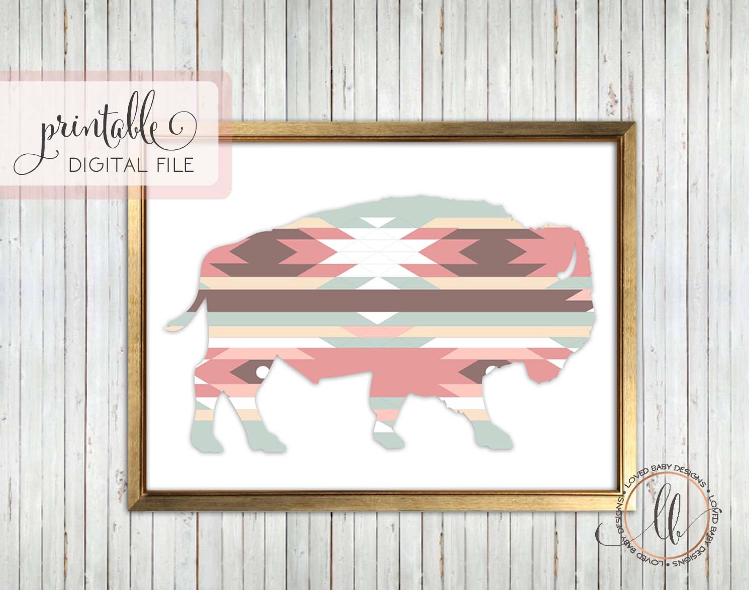 Buffalo Print, Aztec Decor, Tribal, Printable Art - DIY, Printable ...