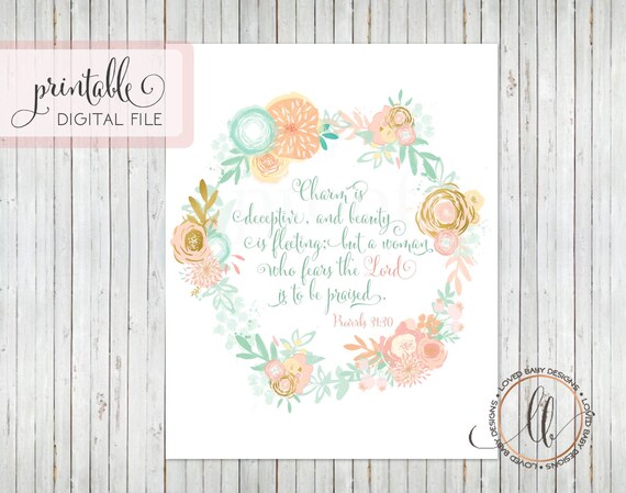 Proverbs 31 Print Proverbs 31:30 Wall Art A Woman Who | Etsy