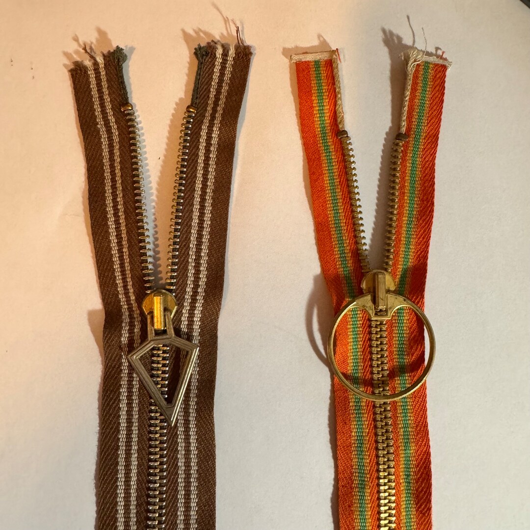 Vintage 1960-70s Brass Metal Zippers New Old Stock Never Used - Etsy