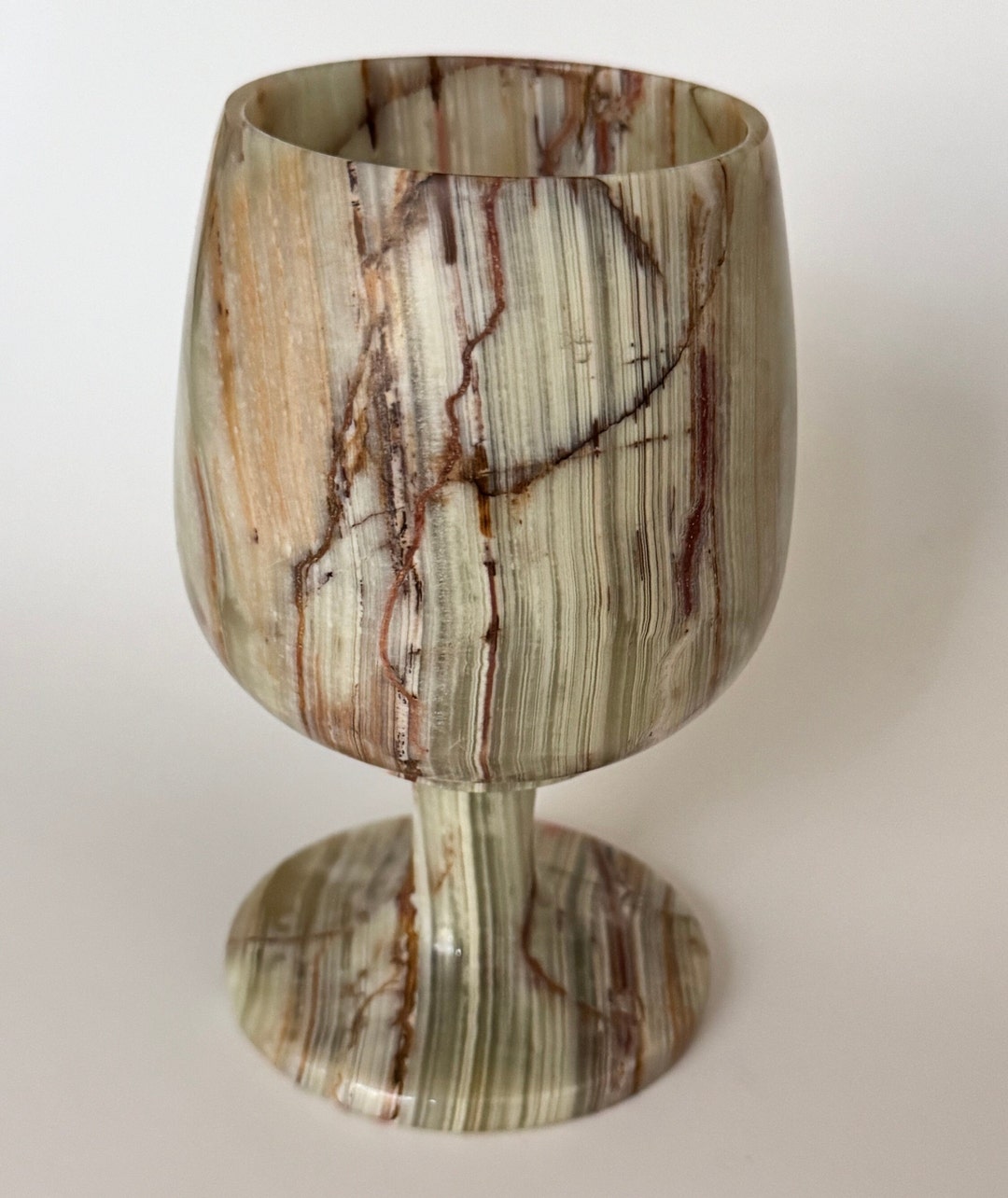 Marble Onyx Wine Stemware Replacement Glass Great Marbling Challis 5-1/ ...