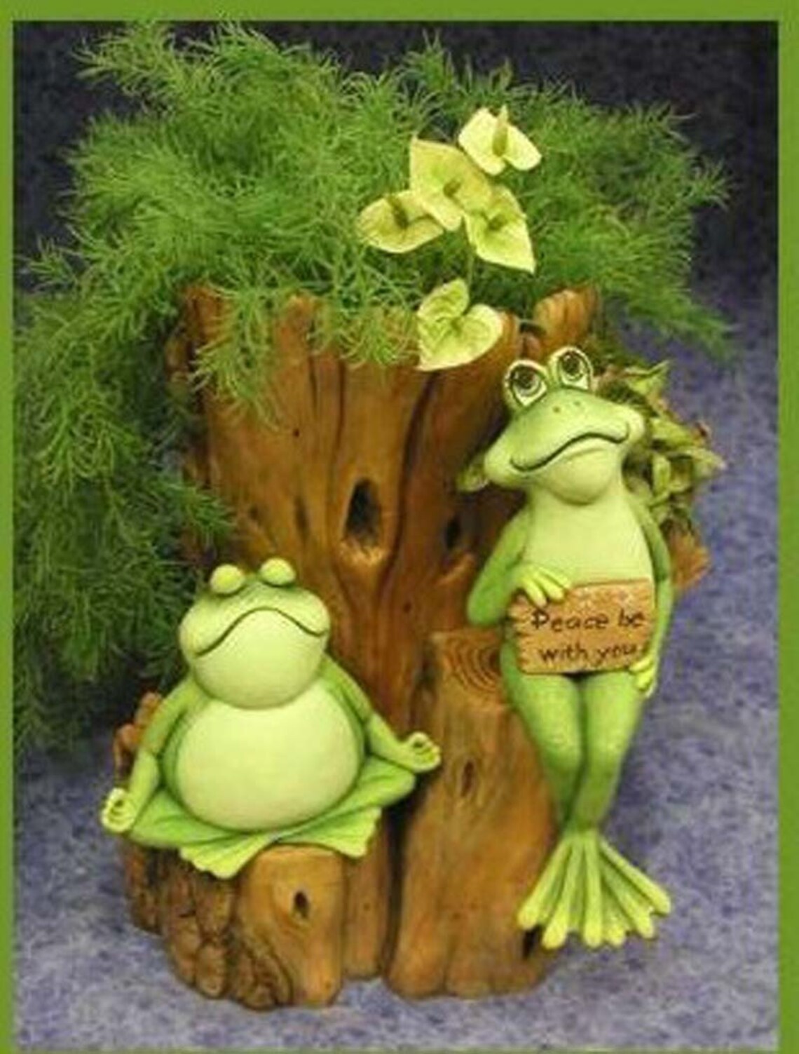 TL Karma Frogs on Log Planter 12 X 10 Ready to - Etsy