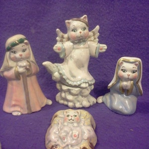 Ceramic Studio Molds Cat Nativity 12 Piece 3" - 5" Ready to Paint Set ...