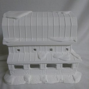 Reindeer Barn Village House 7"x 8" X 6" Ceramic Bisque, Ready to Paint ...