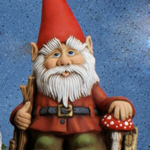 Blinken Gnome Sitting on Throne 14.5" X 9.5" Ceramic Bisque, Ready to ...
