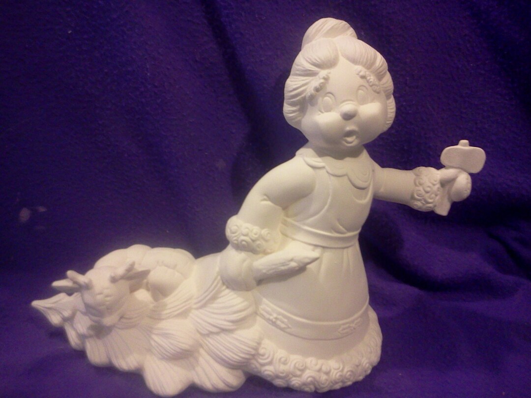 Ceramic Kimple 1795 Mrs Santa Pulling Tree 10" Ready to Paint - Etsy