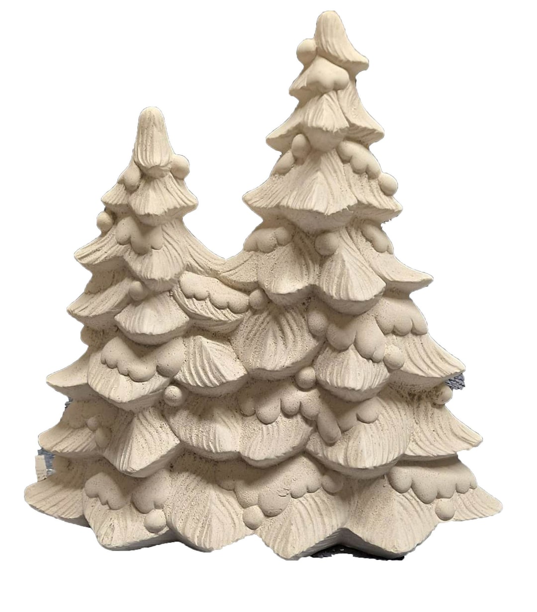 Double Tree Ceramic Bisque, Ready to Paint 9" - Etsy