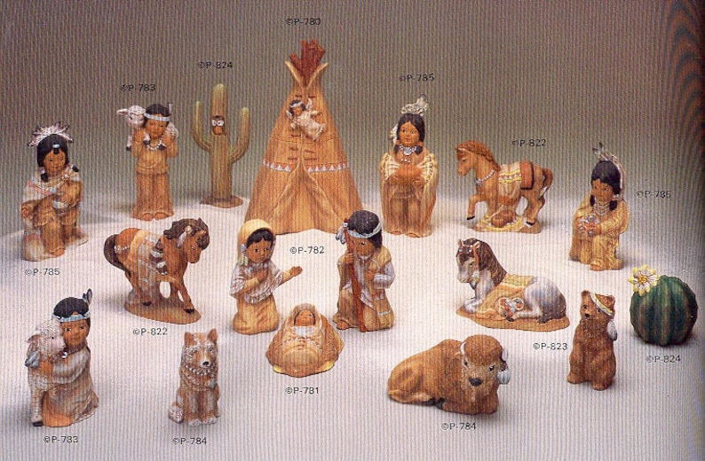 Native American Nativity 17 Pc Set 3" to 5" Ready to Paint Ceramic ...