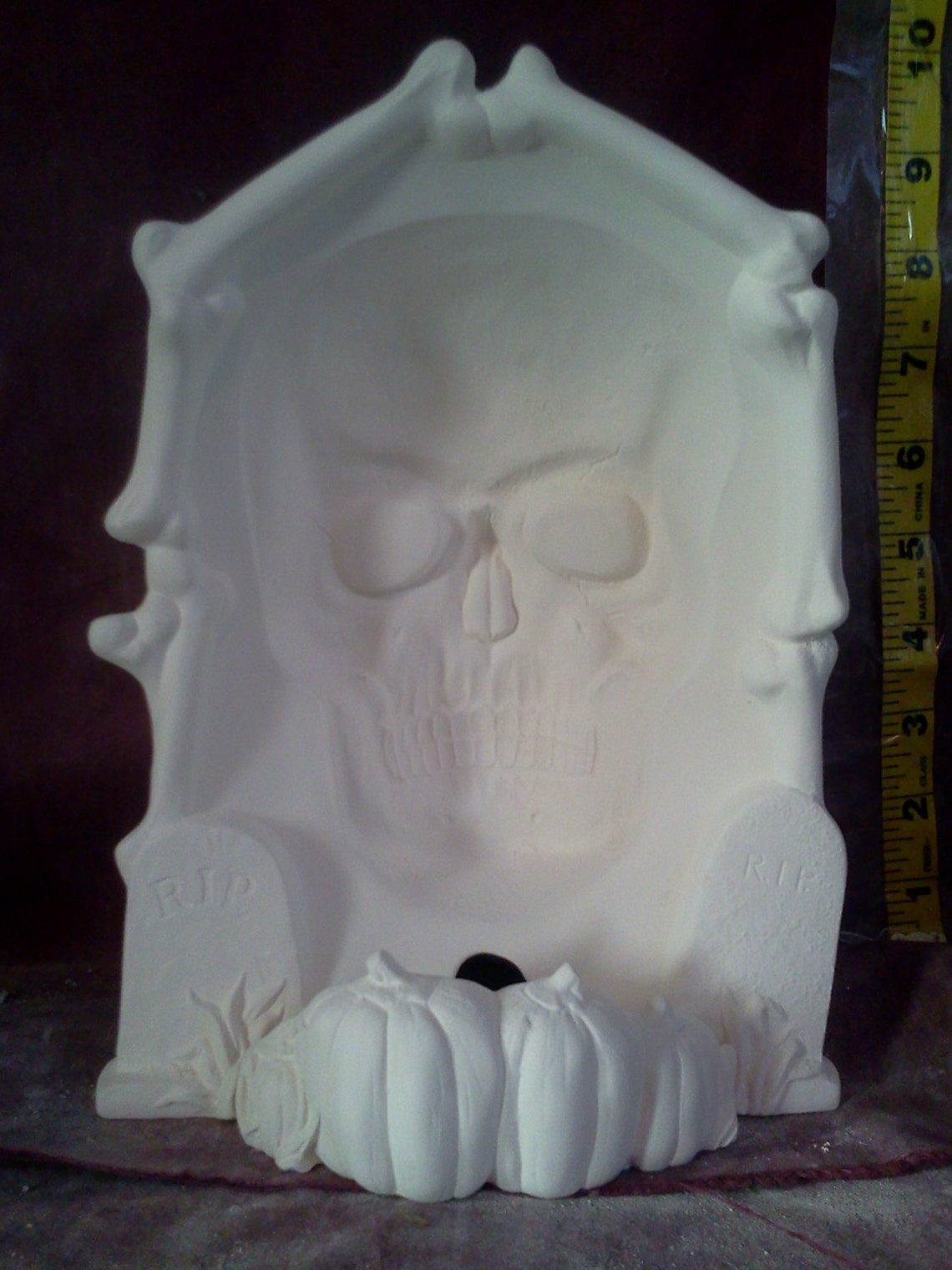 Skull Watching Illuminate 9 1/2" Ceramic Bisque Ready to Paint - Etsy