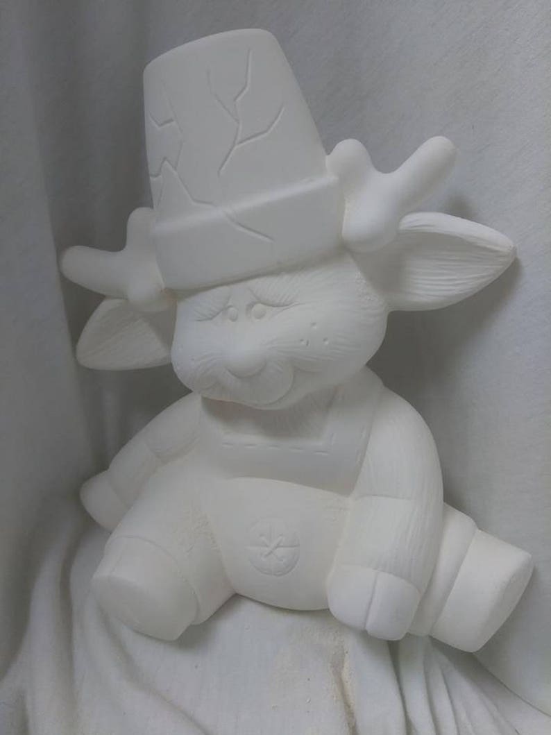 Cracked Pot Reindeer 9" Ceramic Bisque Ready to Paint - Etsy