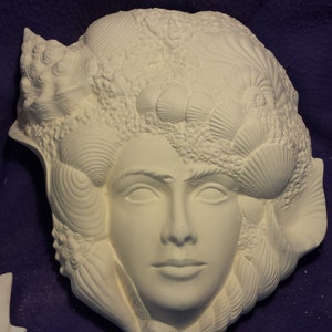 Seashell Mask 14" Ready to Paint Ceramic Bisque - Etsy