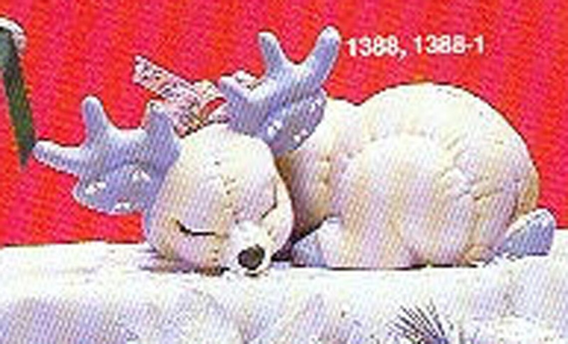 Kimple Softy Sleeping Reindeer 9 X 4 1/2 Ready to - Etsy