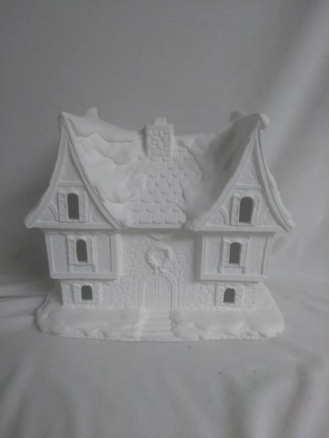 Santas Castle Village House 9" X 9" X 5" Ceramic Bisque, Ready to Paint ...