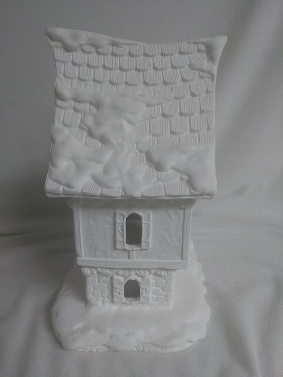 Santas Castle Village House 9" X 9" X 5" Ceramic Bisque, Ready to Paint ...
