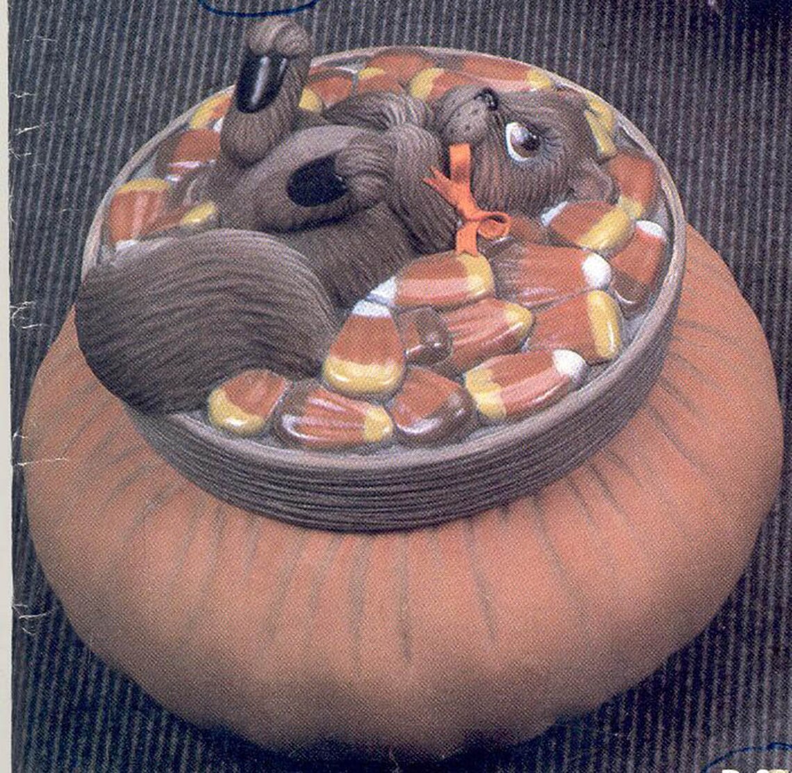 Halloween Squirrel With Candy Corn Candy Dish 4 X - Etsy