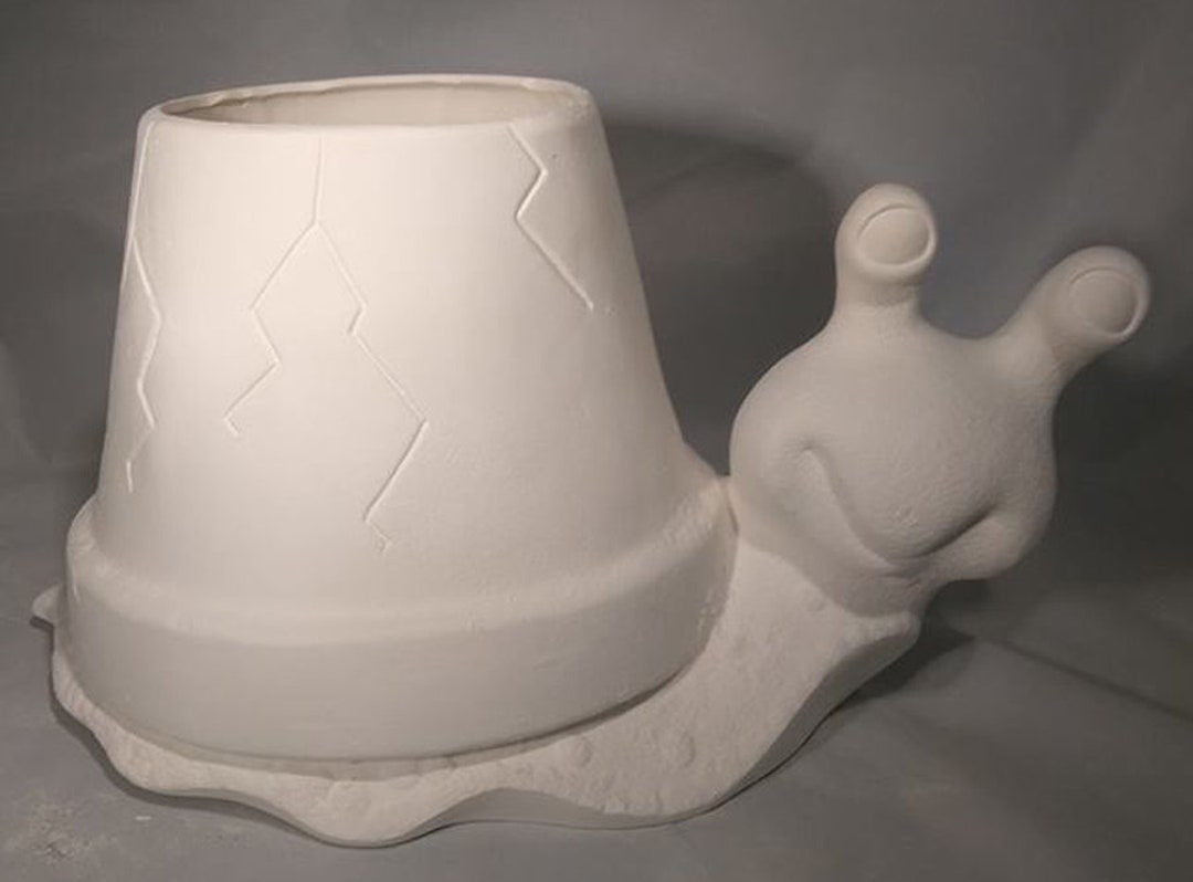 Snail Planter Pot 11 X 7 3/4 X 4 1/2 Ceramic Bisque, Ready to Paint - Etsy