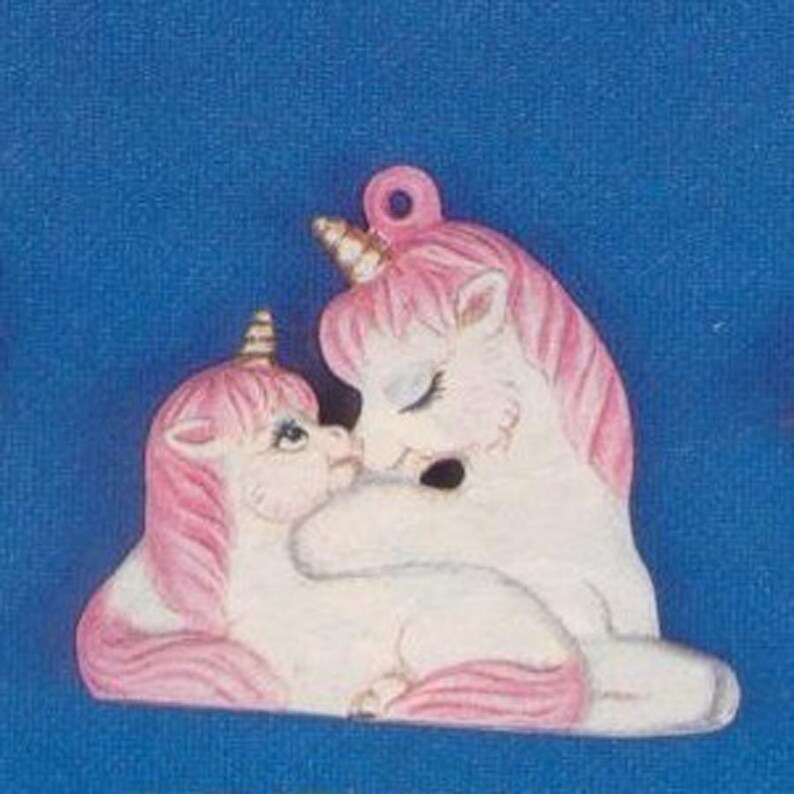 FREE SHIPPING Unicorn With Baby Ornament 3" Ceramic Bisque, Ready to ...