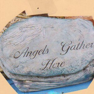 Angels Gather Here Garden Rock Slab 6" X 10 1/4" Ceramic Bisque, Ready ...
