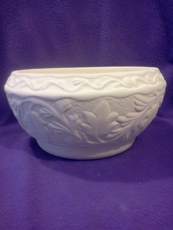 Large Ceramic Leaf Embossed Planter 6 Tall with Base X | Etsy