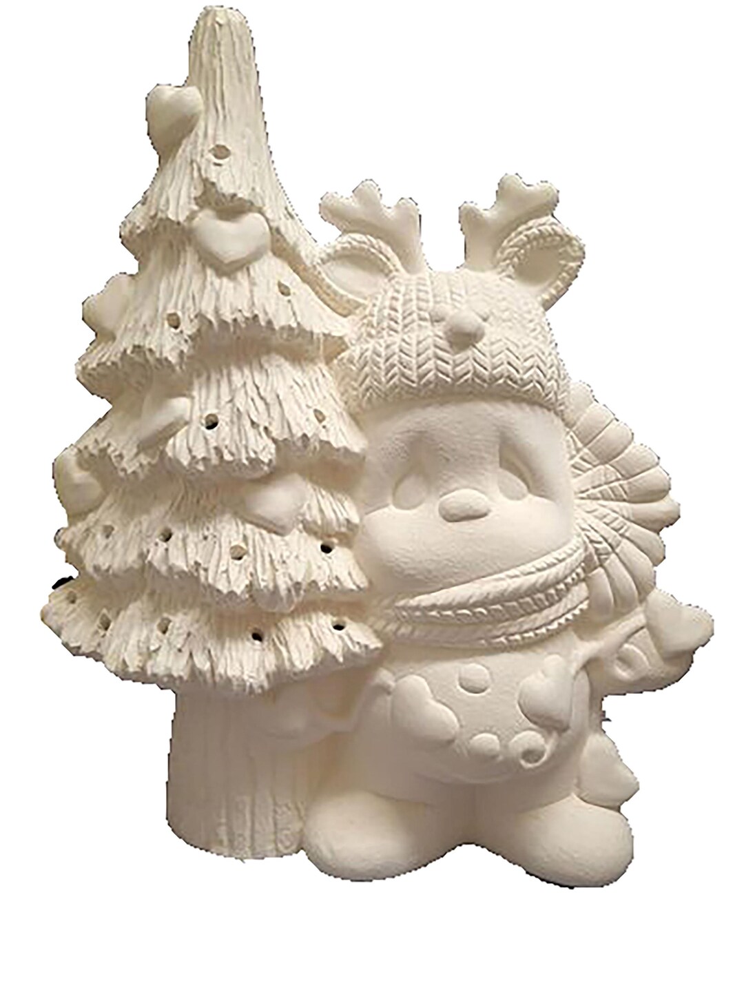 Sweet Love Snowman With Tree 9.5" Ceramic Bisque, Ready to Paint - Etsy