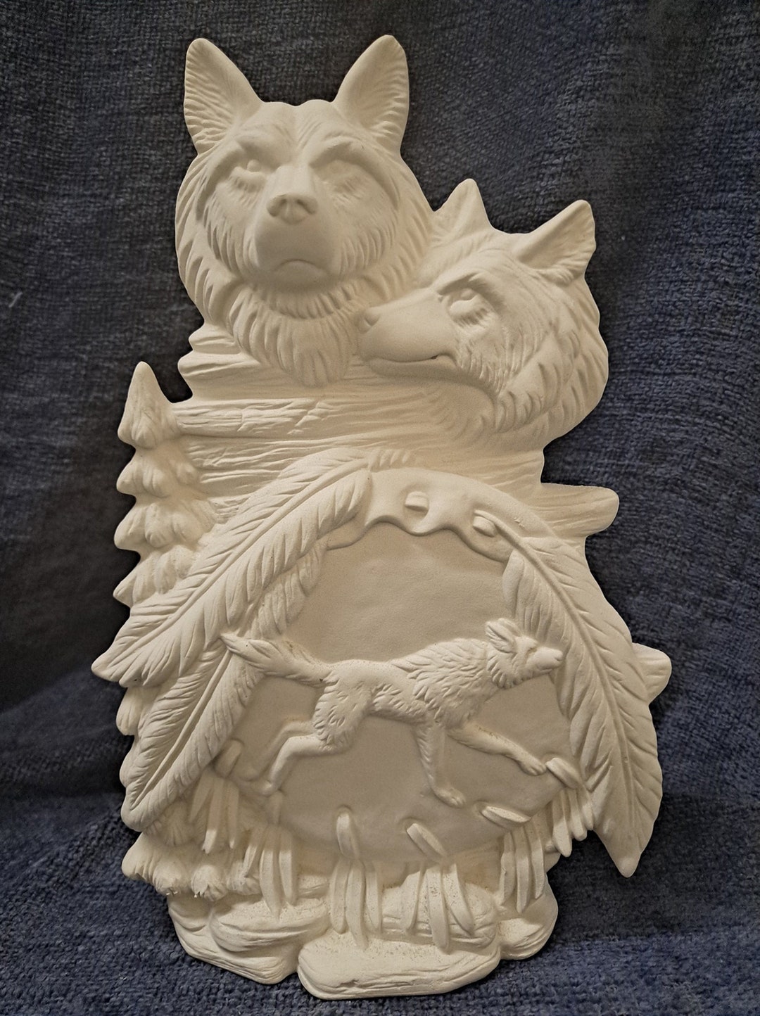 Wolf Shield 8" Ceramic Bisque, Ready to Paint - Etsy
