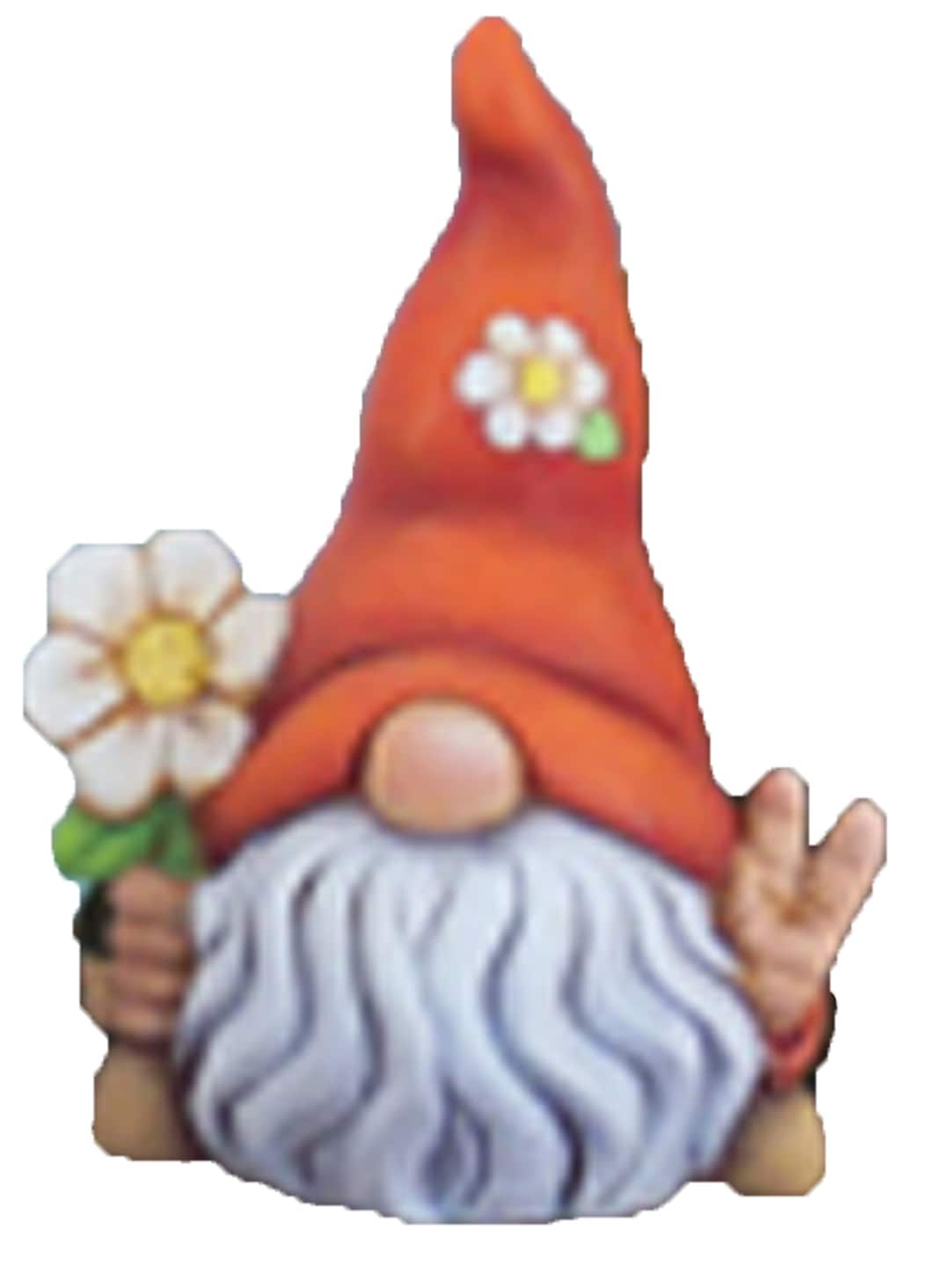 Peace Gnome With Flower 6" Ready to Paint Ceramic Bisque - Etsy
